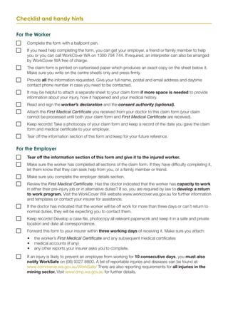 Workers Compensation, WorkCover WA 2b Claim Form | PDF