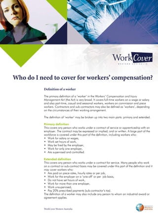 Workers Compensation, WorkCover WA Brochure | PDF | Careers