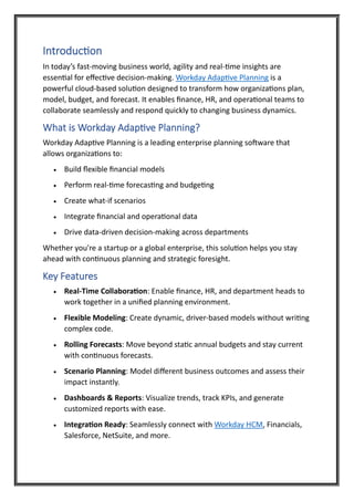 Workday Adaptive Planning – Empowering Agile Business Forecasting | PDF