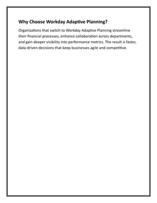 Workday Adaptive Planning: Transforming Business Forecasting and ...