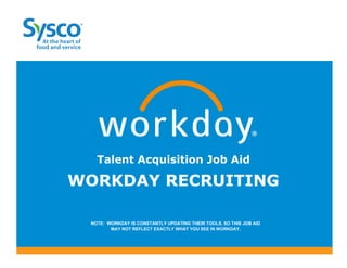 Presentation on Workday for recruiters overview | PDF