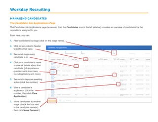Presentation on Workday for recruiters overview | PDF