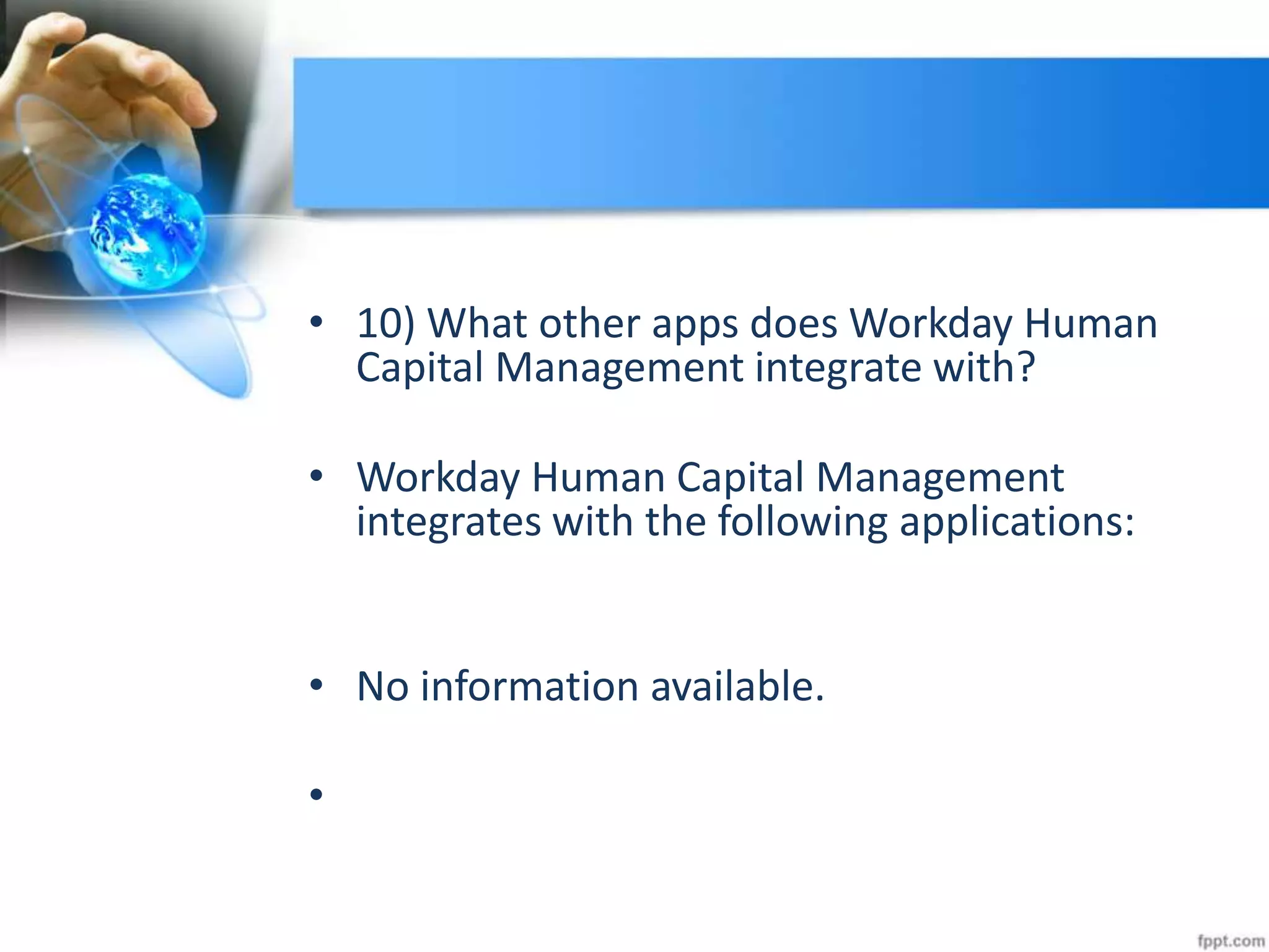 Workday hcm interview questions | PPTX