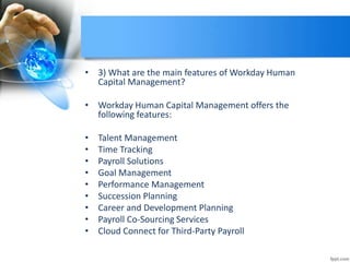 Workday hcm interview questions | PPTX