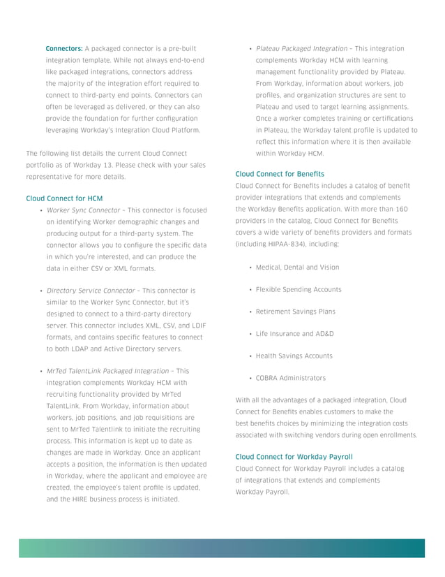 Workday Integration Cloud Connect Datasheet | PDF