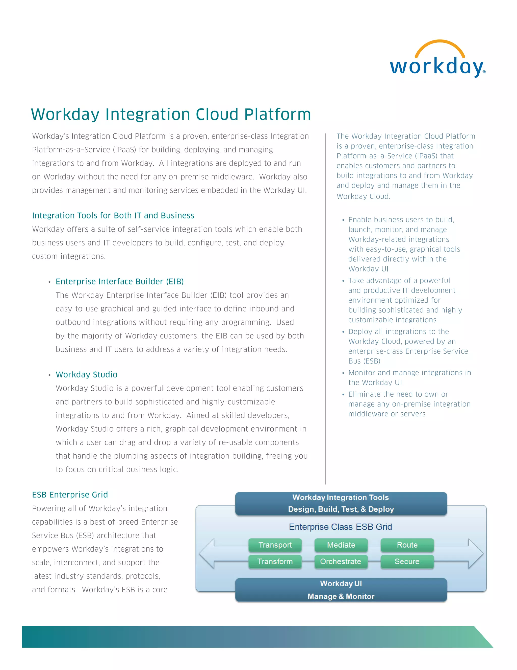 Workday Integration Cloud Platform Datasheet | PDF