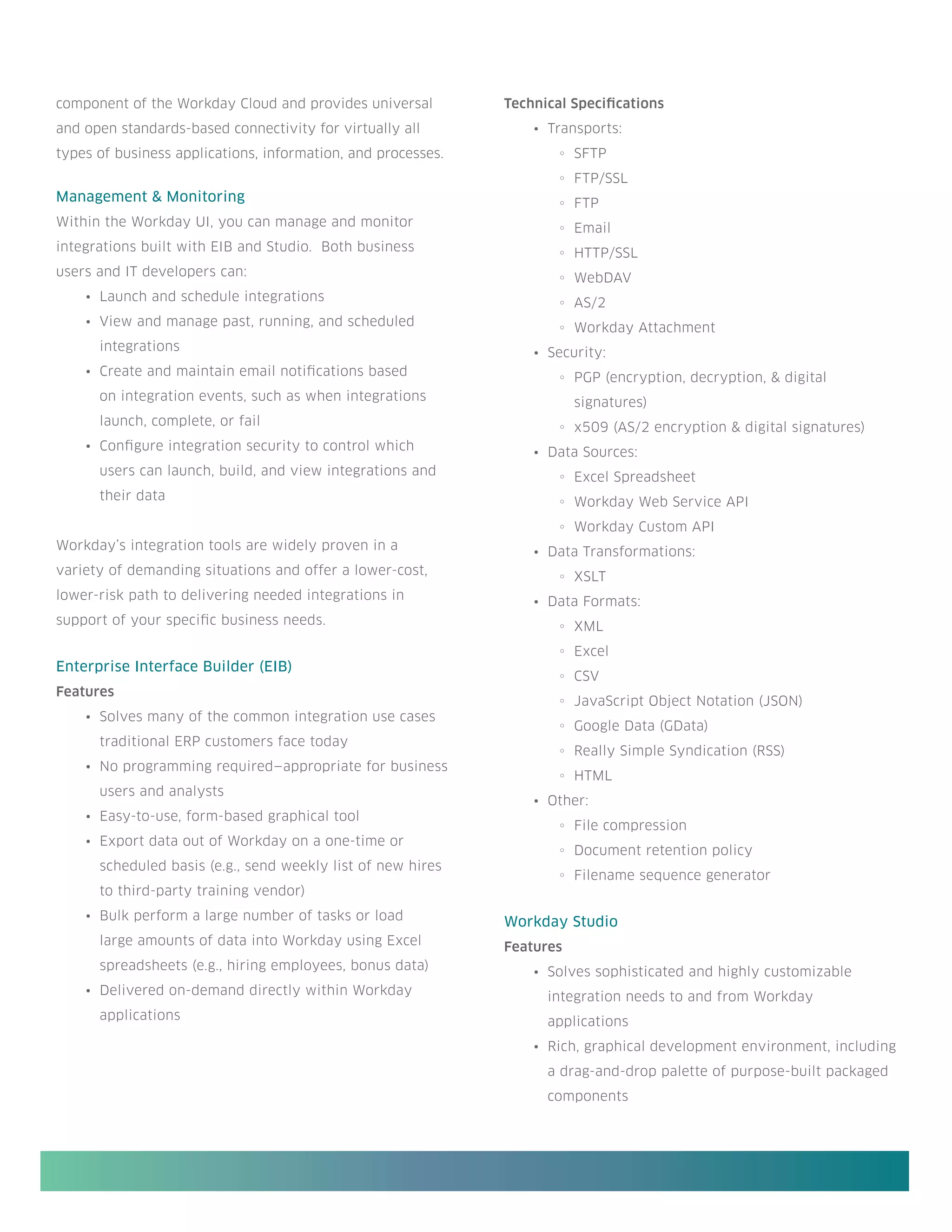 Workday Integration Cloud Platform Datasheet Pdf
