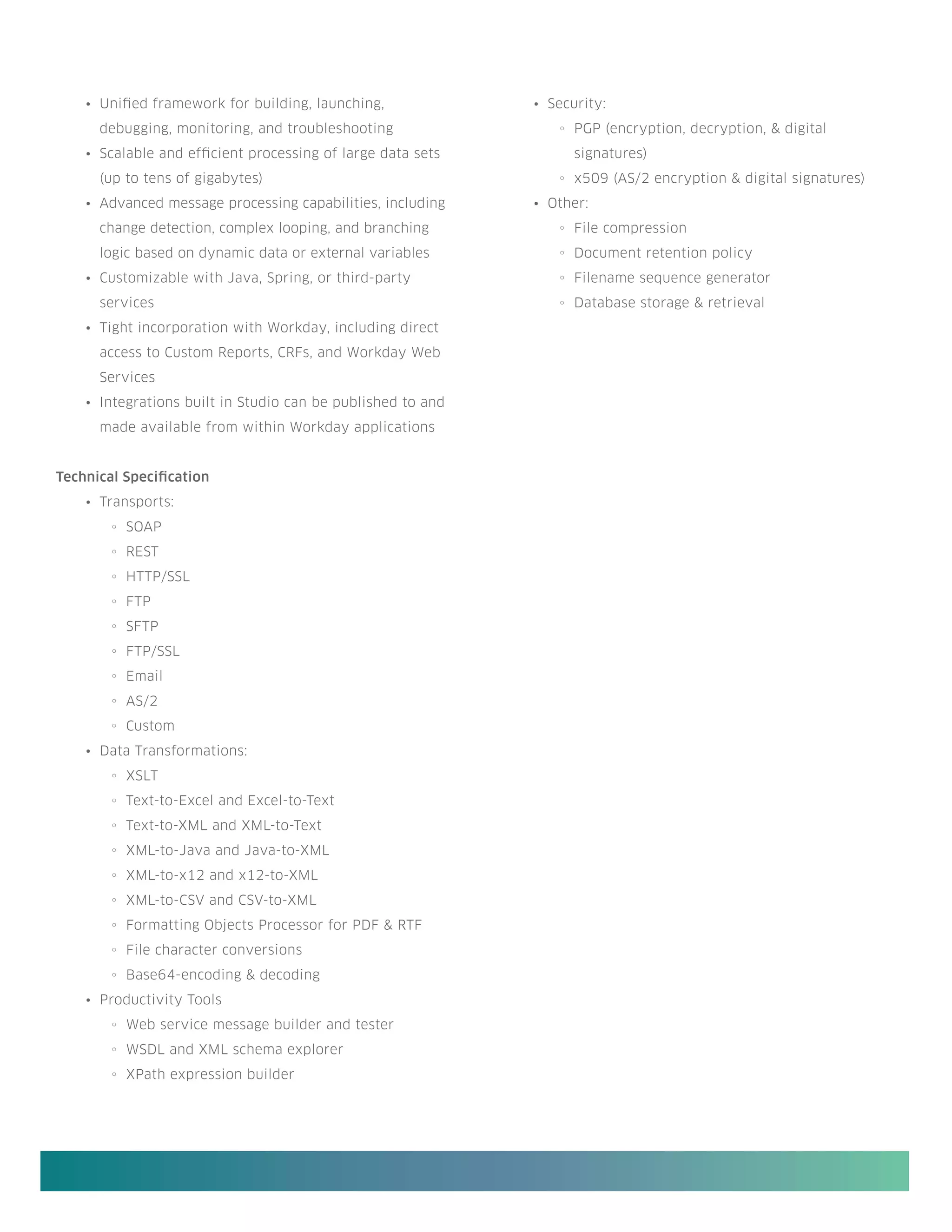 Workday Integration Cloud Platform Datasheet | PDF