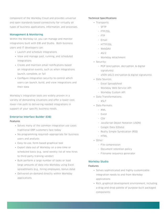 Workday Integration Cloud Platform Datasheet | PDF | Cloud Computing | Internet