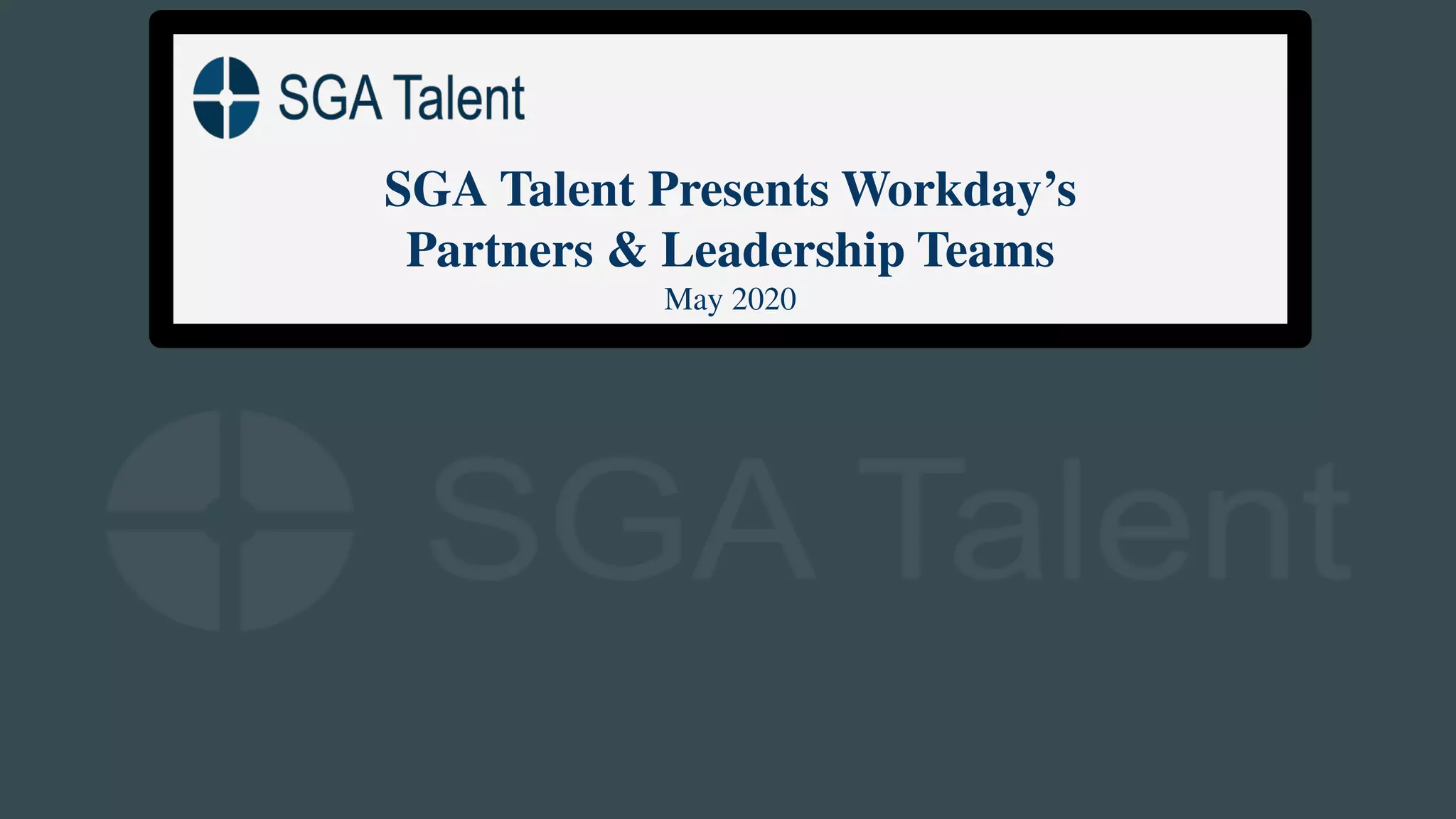 SGA Talent Presents Workday’s Partners & Leadership Teams | PDF