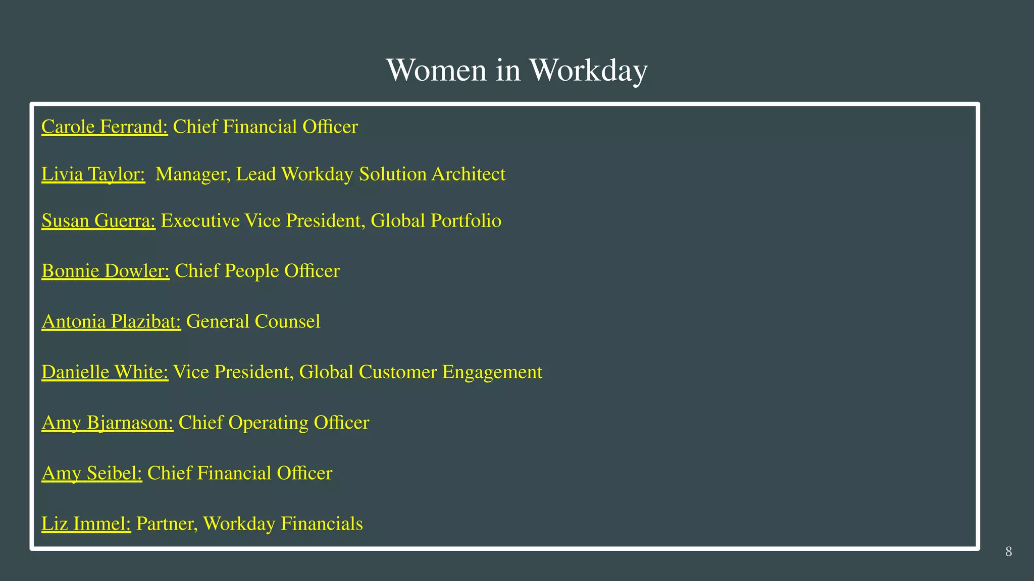 SGA Talent Presents Workday’s Partners & Leadership Teams | PDF