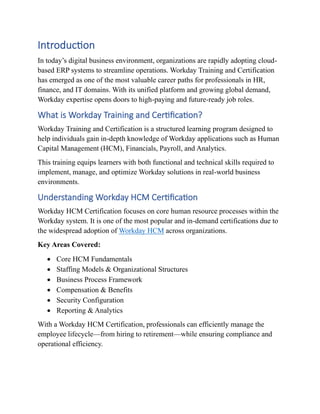 Workday Training and Certification Guide for Career Growth | PDF
