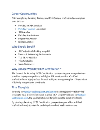 Workday Training and Certification Guide for Career Growth | PDF