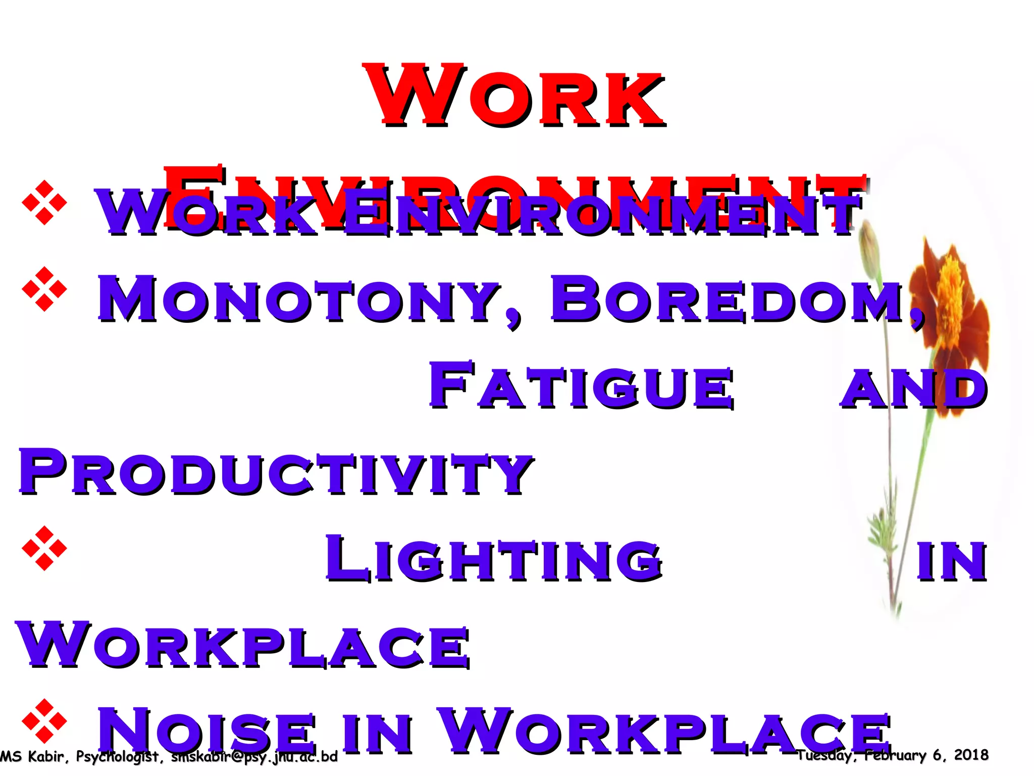 Work design work environment | PPT