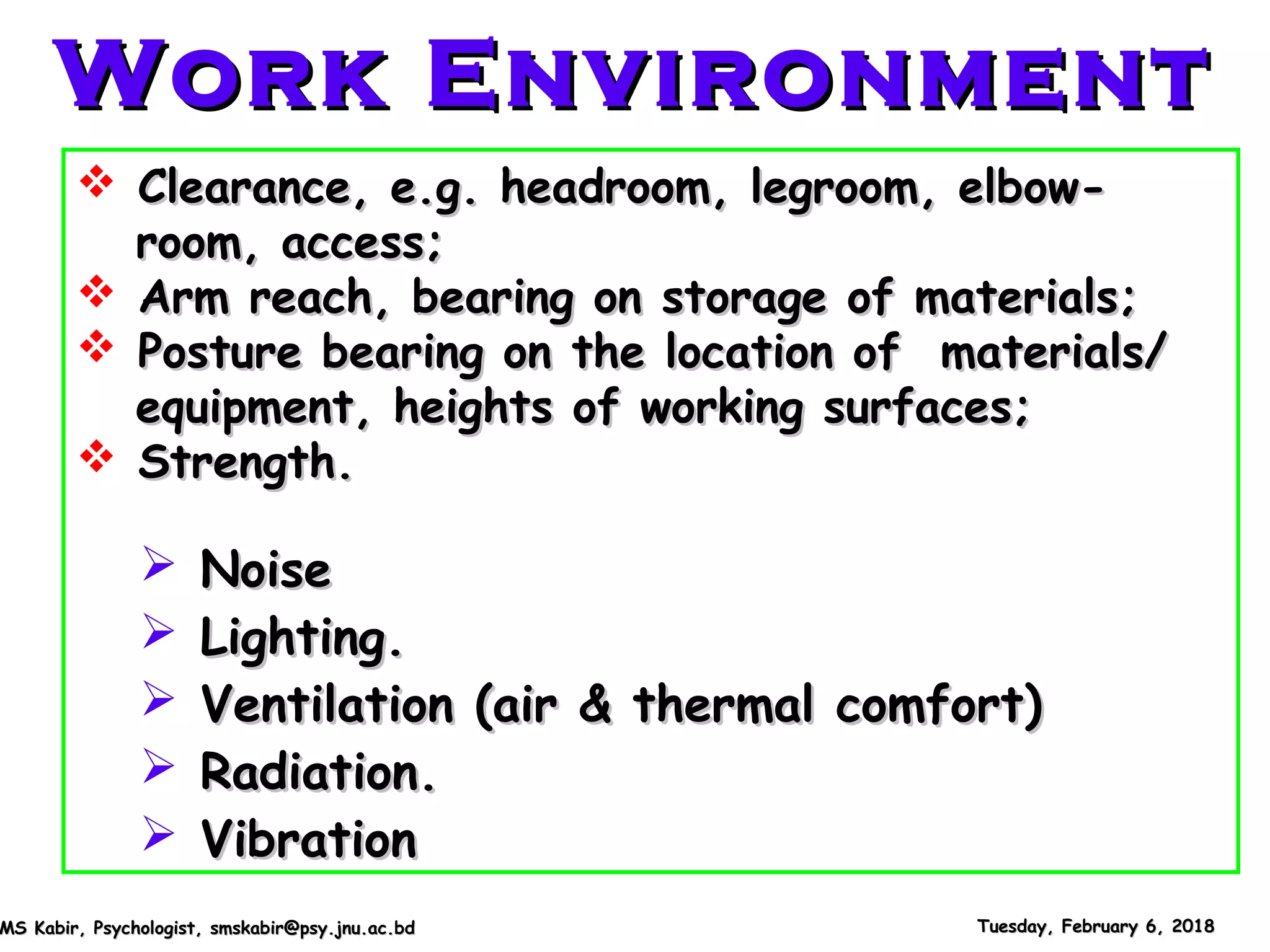 Work design work environment | PPT