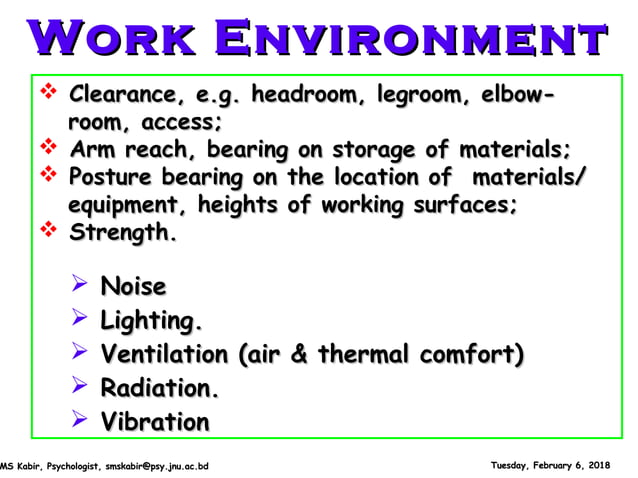 Work design work environment | PPT