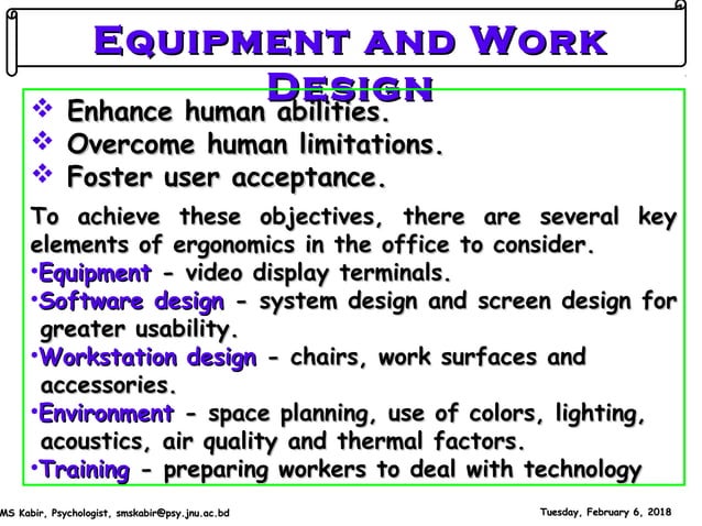 Work design work environment | PPT