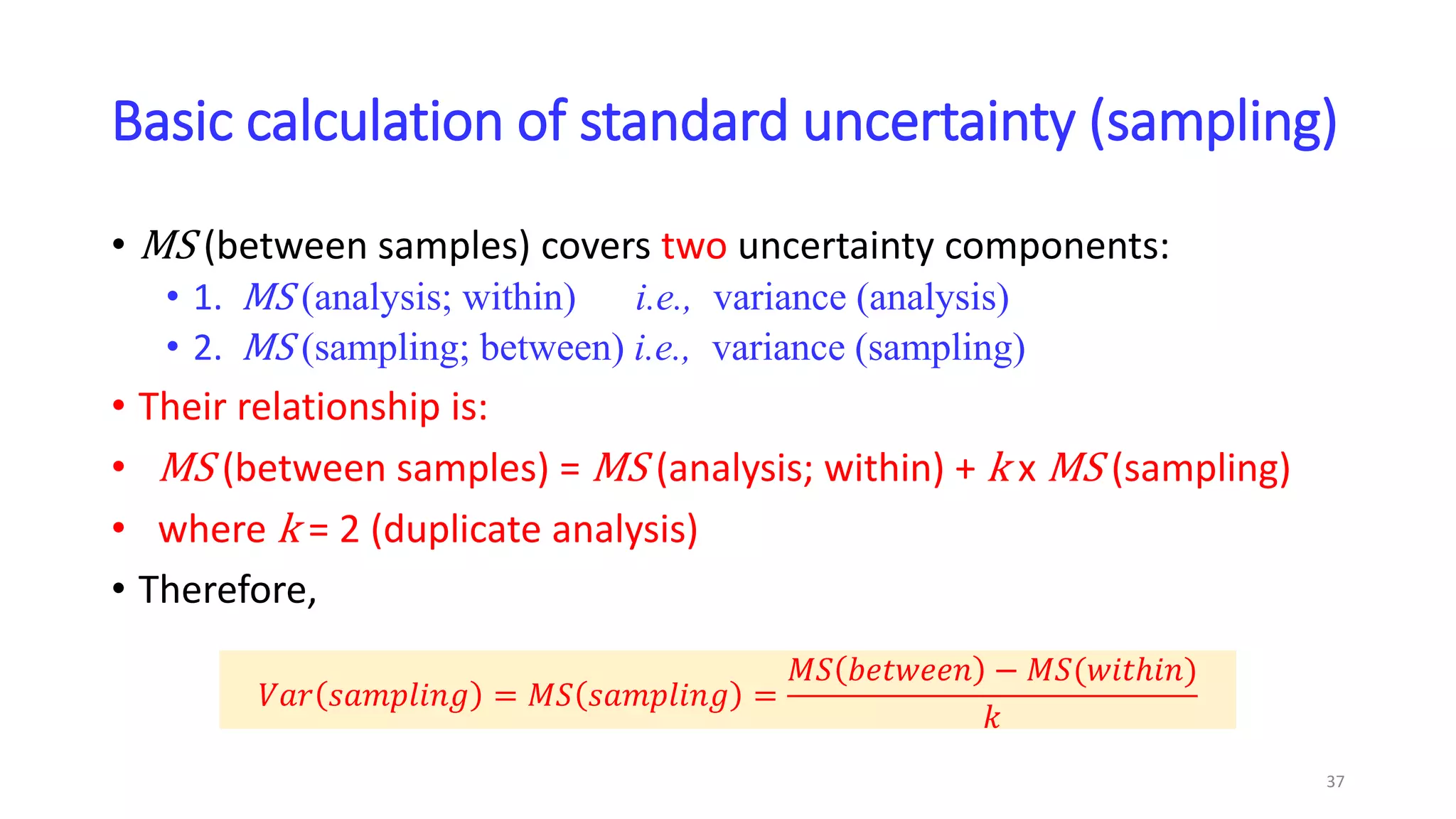 Worked examples of sampling uncertainty evaluation | PPTX