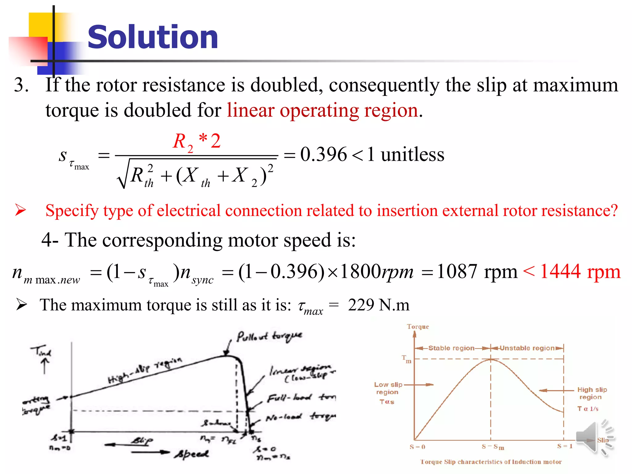 Solved Examples for Three - Phase Induction Motors | PPTX