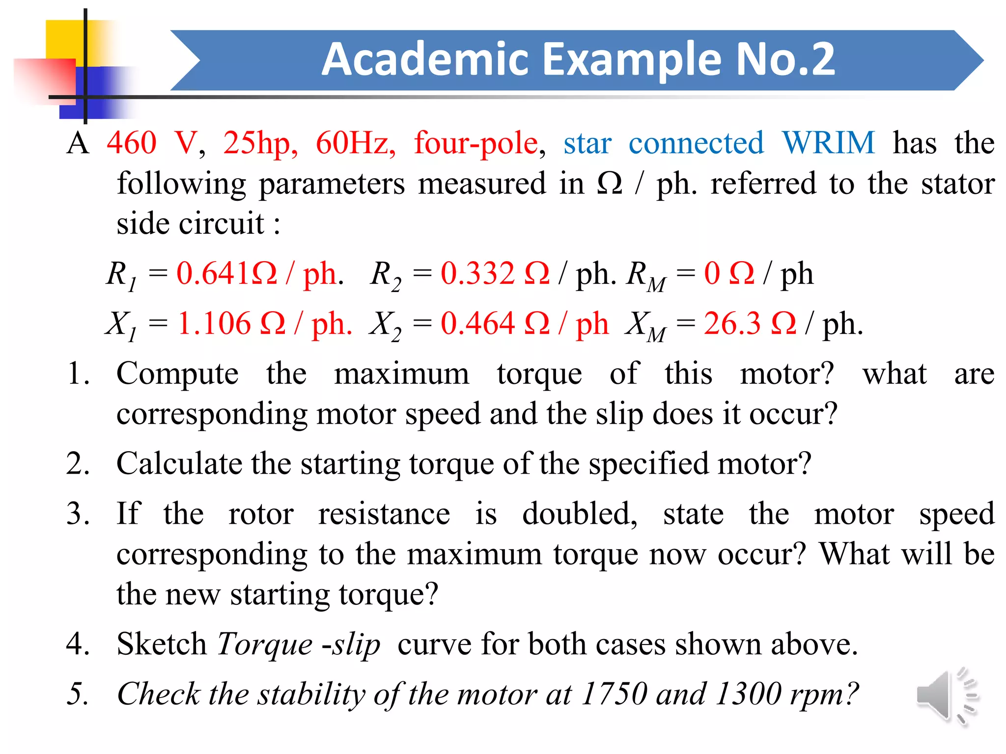 Solved Examples for Three - Phase Induction Motors | PPTX | Physics ...