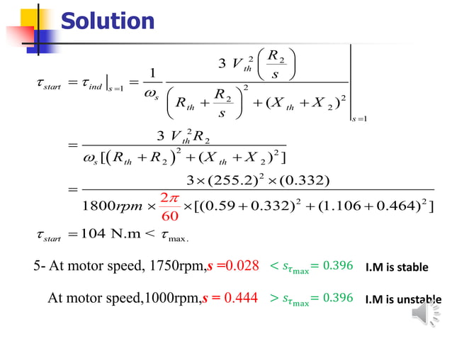 Solved Examples for Three - Phase Induction Motors | PPTX | Physics | Science