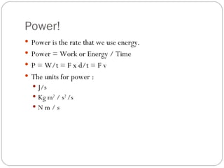 Work, energy, and power | PPT