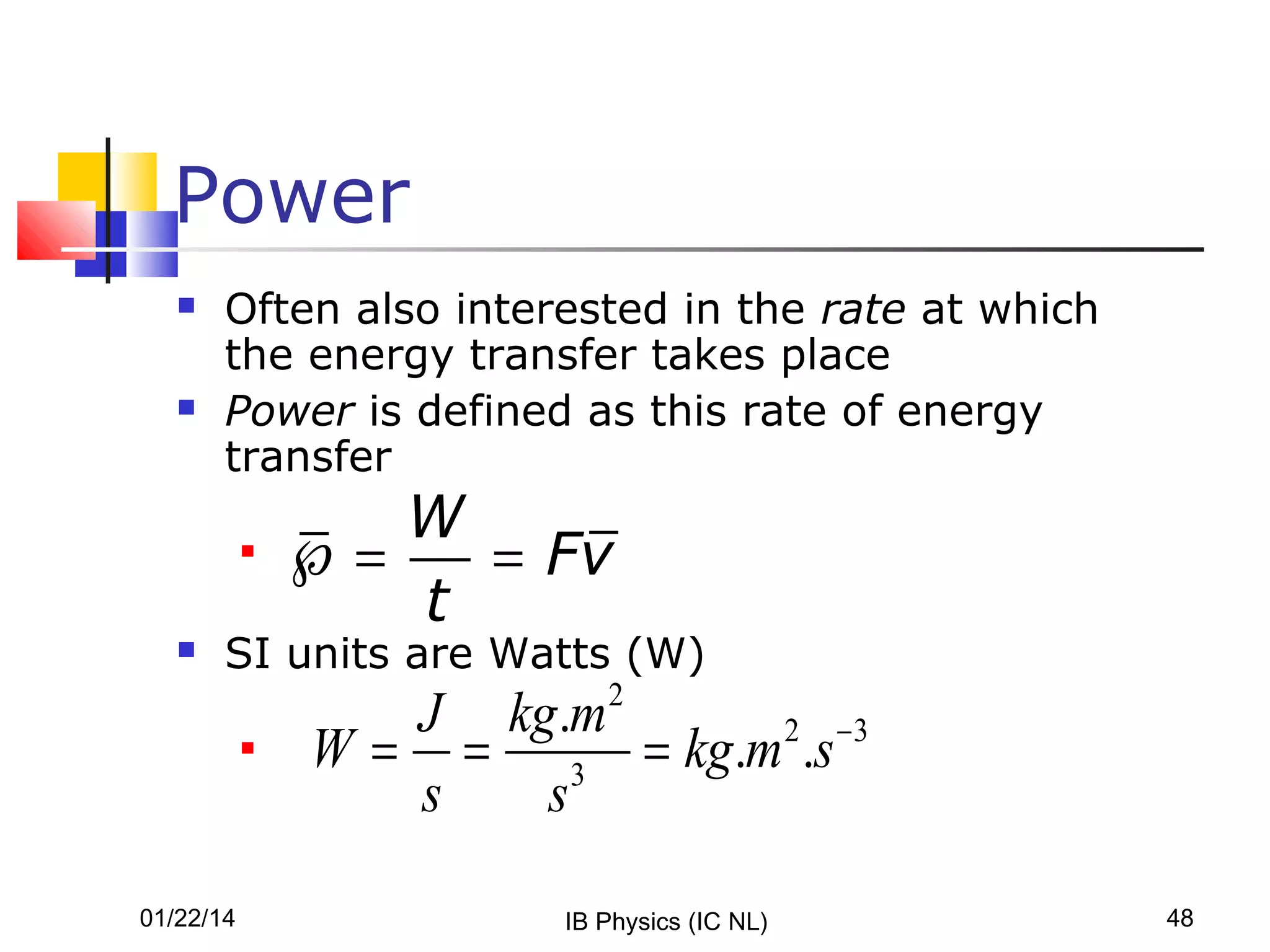 Work, energy and power | PPT