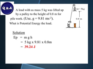 Work, energy and power ppt | PPTX