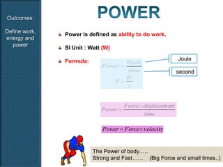Work, energy and power ppt | PPTX