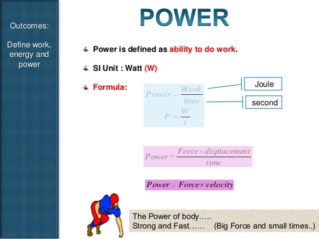 Work, energy and power ppt