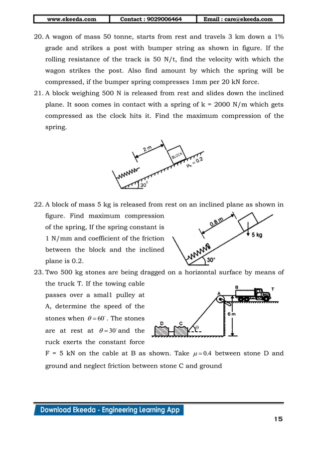 Kinetics of Particles-Work Energy Method | PDF