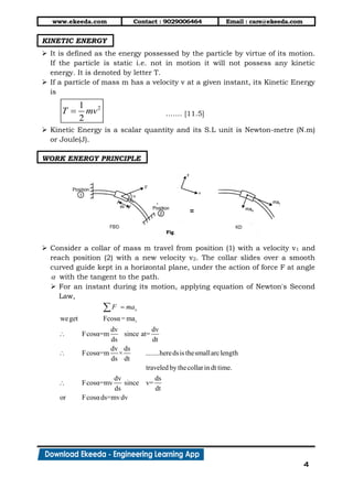 Kinetics of Particles-Work Energy Method | PDF
