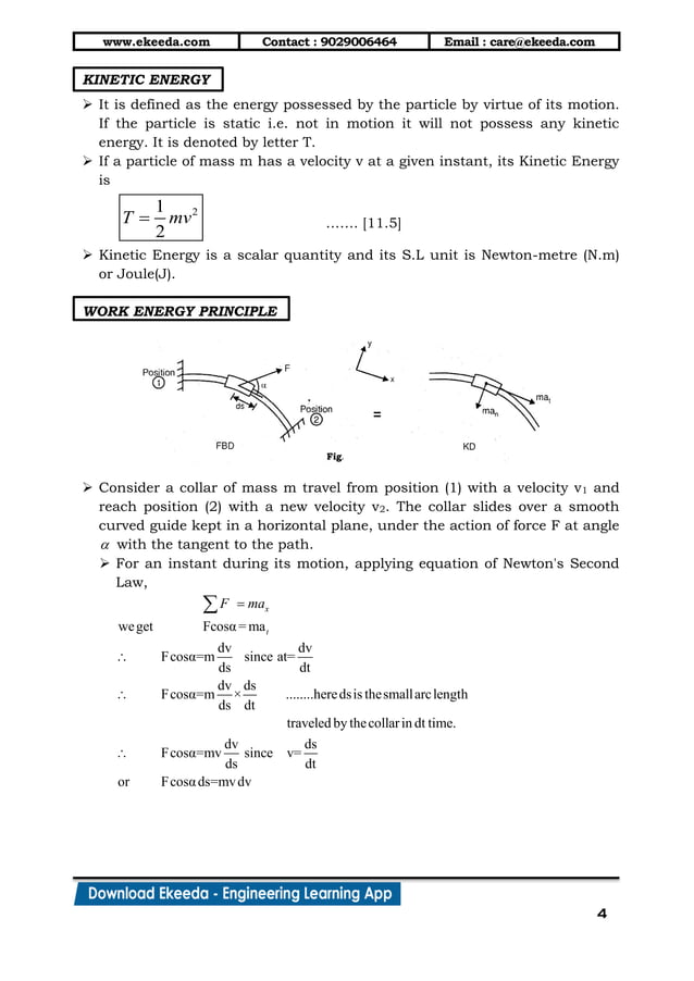 Kinetics of Particles-Work Energy Method | PDF