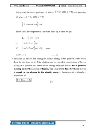 Kinetics of Particles-Work Energy Method | PDF