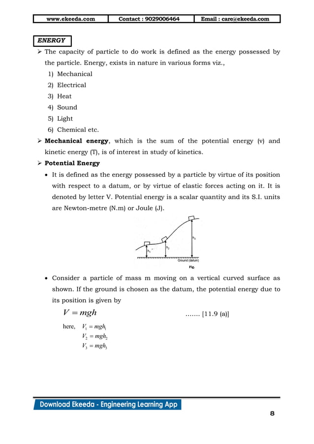 Kinetics of Particles-Work Energy Method | PDF