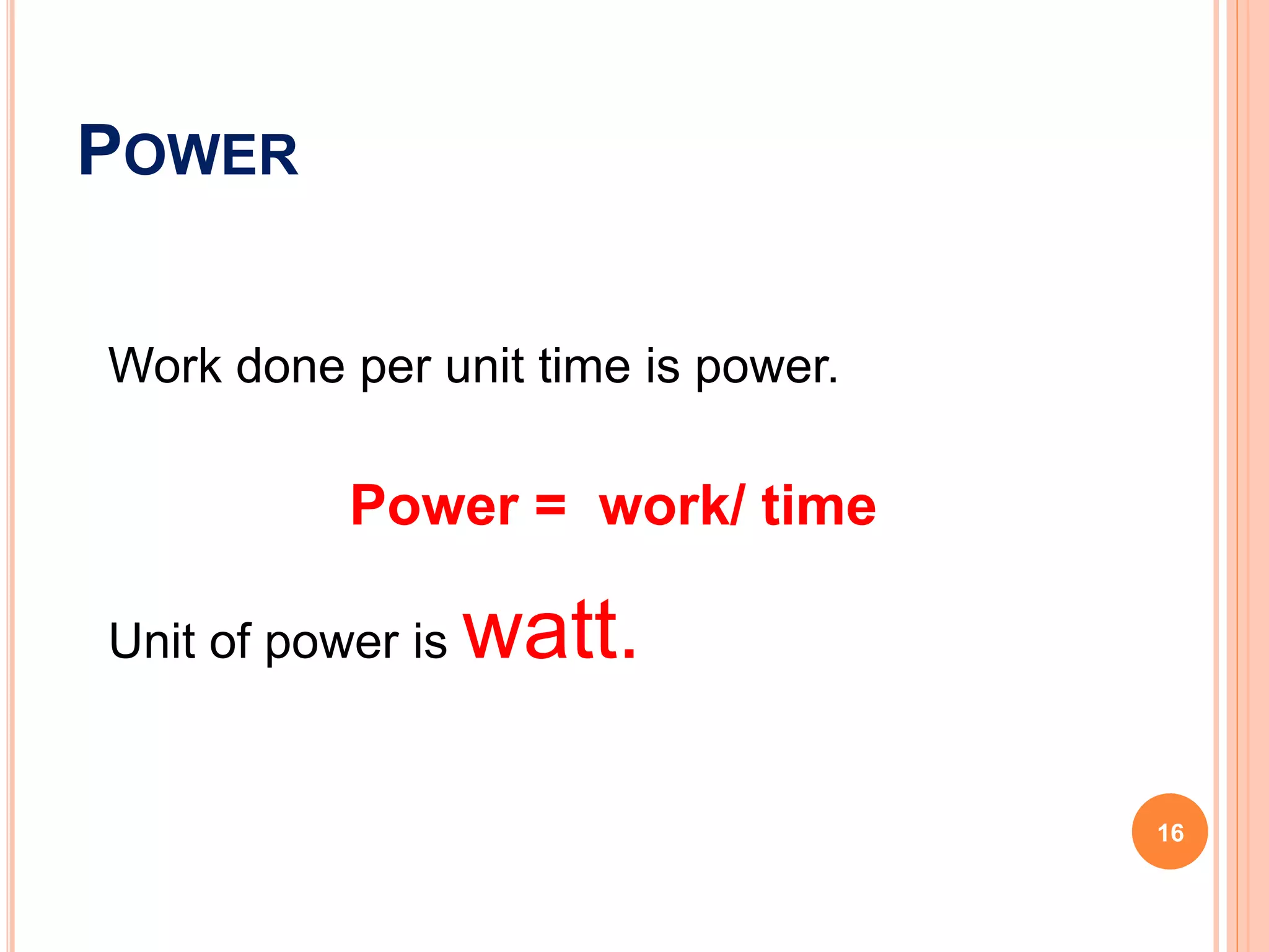 Work energy power | PPTX