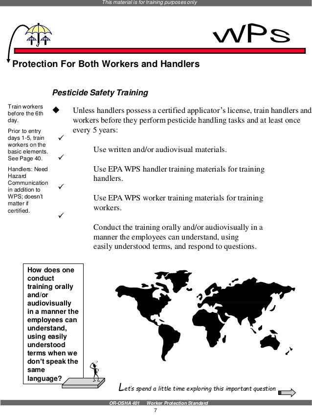 Worker protection standard