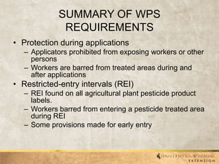 Worker Protection Standards Basics 2014 | PPT