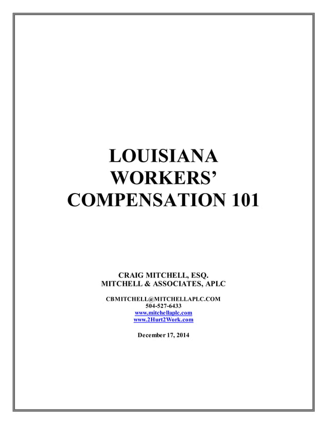 Louisiana Workers Compensation 101 | PDF