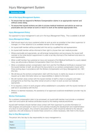 Workers Compensation, Injury Mngt Handbook WA | PDF