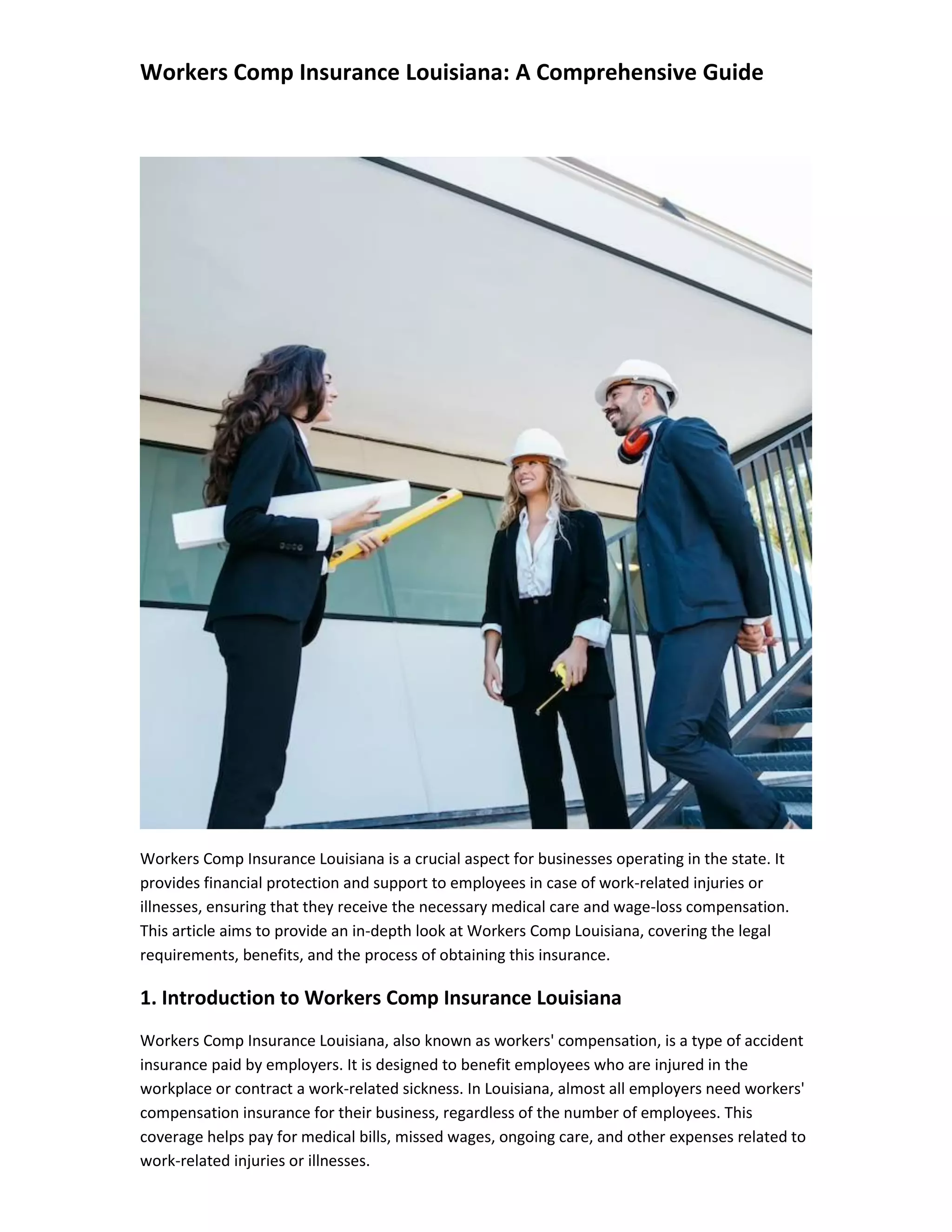 Workers Comp Insurance Louisiana - A Comprehensive Guide.pdf | Free ...