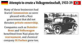Nazi Germany - policies for workers and mittelstand | PPT