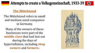 Nazi Germany - policies for workers and mittelstand | PPT