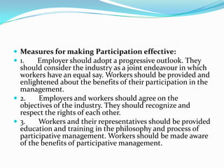 Workers’ participation in management | PPTX