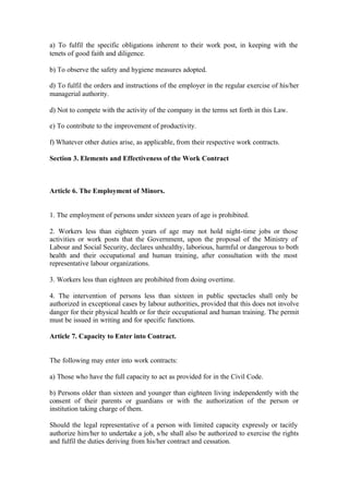 Worker's statute | PDF