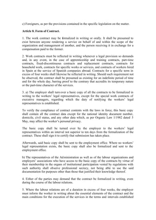 Worker's statute | PDF