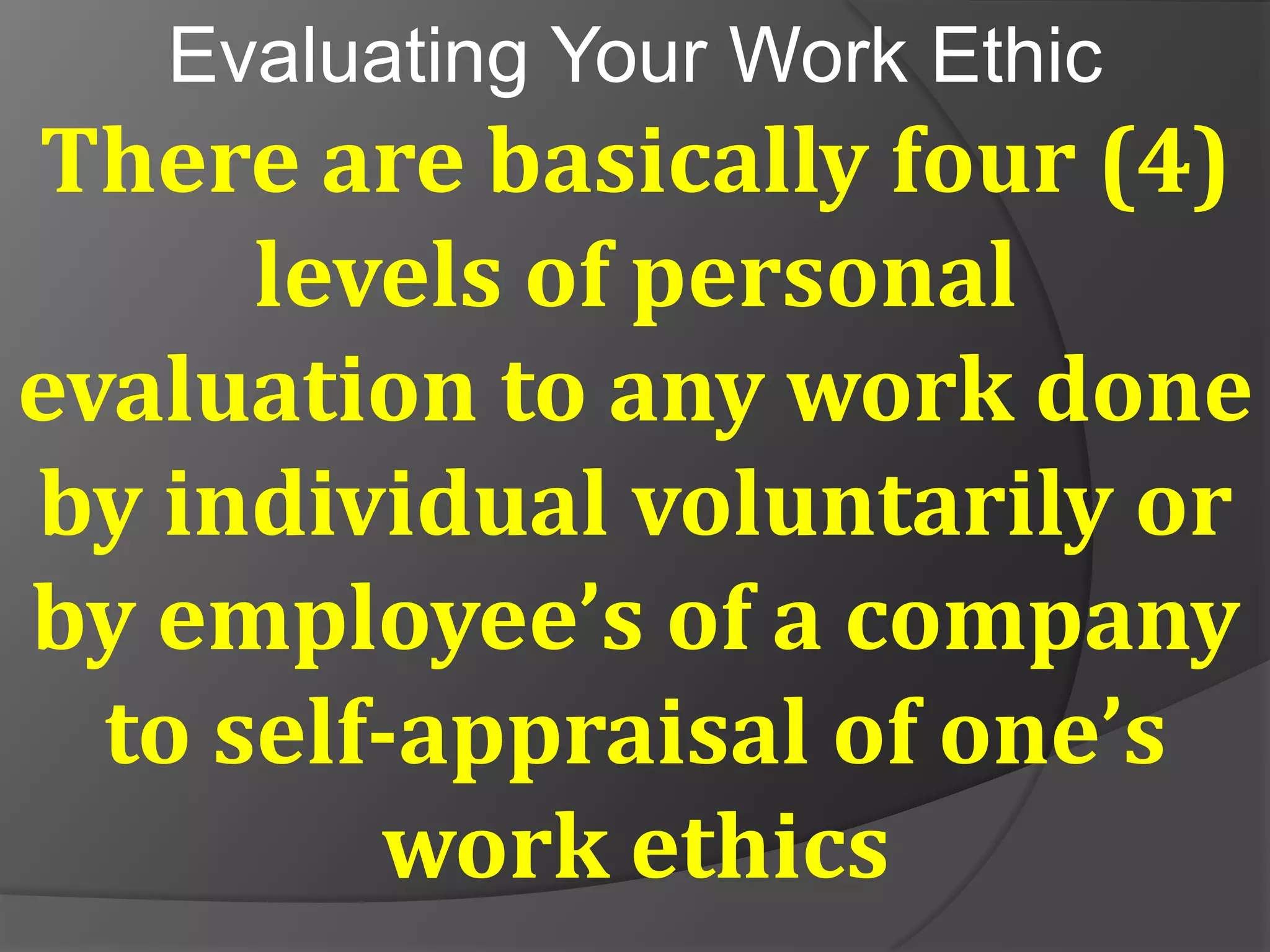 Work ethics workshop 4 | PDF