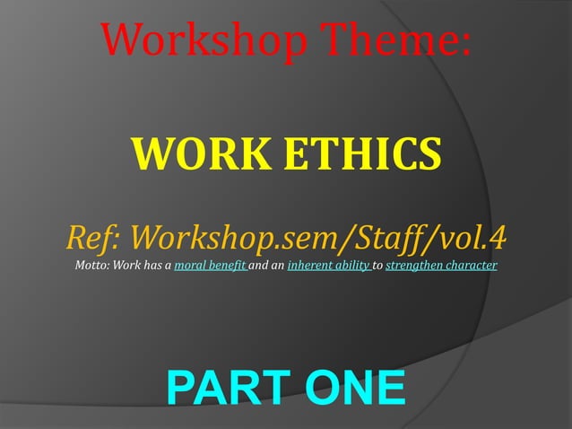 Work ethics workshop 4 | PDF