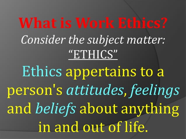 Work ethics workshop 4 | PDF