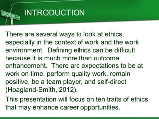 Dunsha Work Ethics Project | PPTX